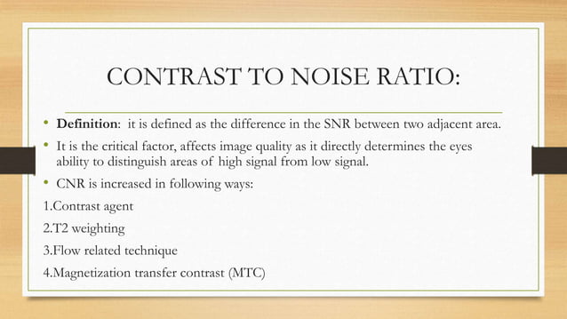 PARAMETERS AND ASSOCIATED Trade-Offs, MRI | PPTX | Digital Audio ...