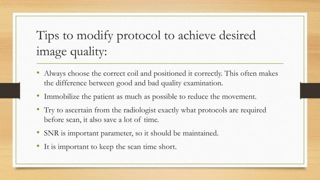 PARAMETERS AND ASSOCIATED Trade-Offs, MRI | PPTX | Digital Audio ...