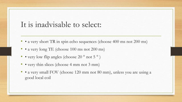 PARAMETERS AND ASSOCIATED Trade-Offs, MRI | PPTX | Digital Audio ...