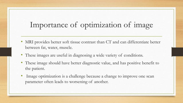 PARAMETERS AND ASSOCIATED Trade-Offs, MRI | PPTX | Digital Audio ...