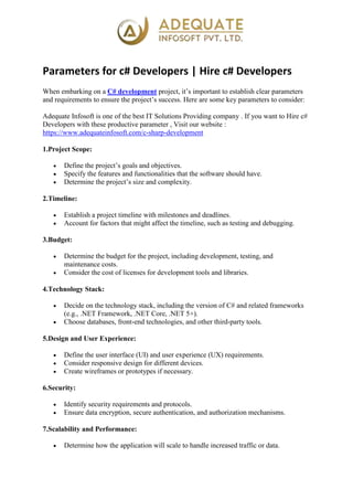 Parameters for c# developers.pdf | Programming Languages | Computing