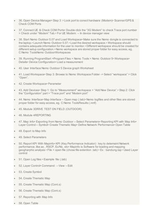 Parameters for drive test | PDF