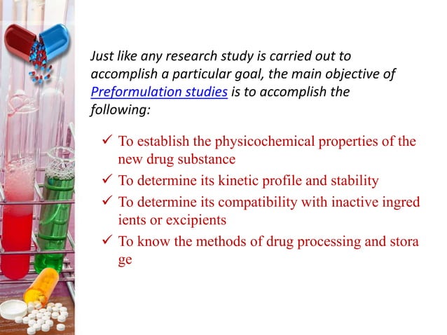 Parameters in Preformulation Studies | PPTX | Pharmaceutical Drugs | Medical Health