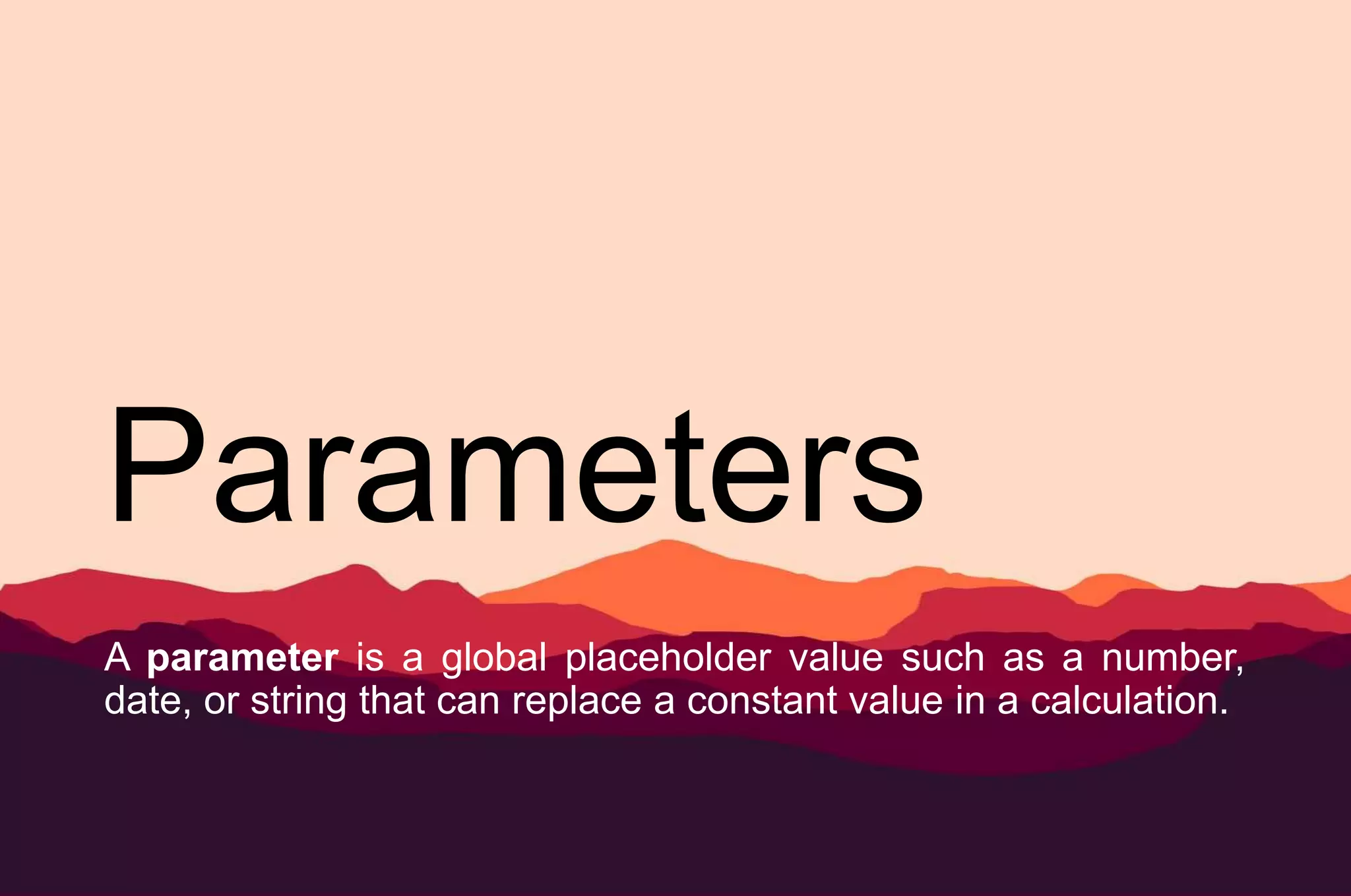 Parameters in Tableau | PPTX