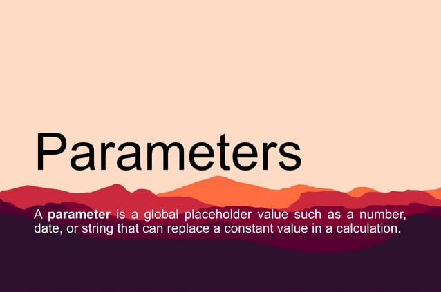 Parameters In Tableau Pptx Technology And Computing