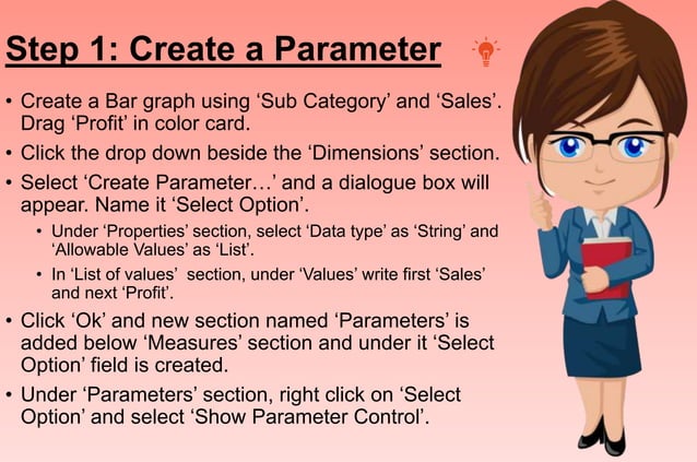Parameters In Tableau Pptx Technology And Computing