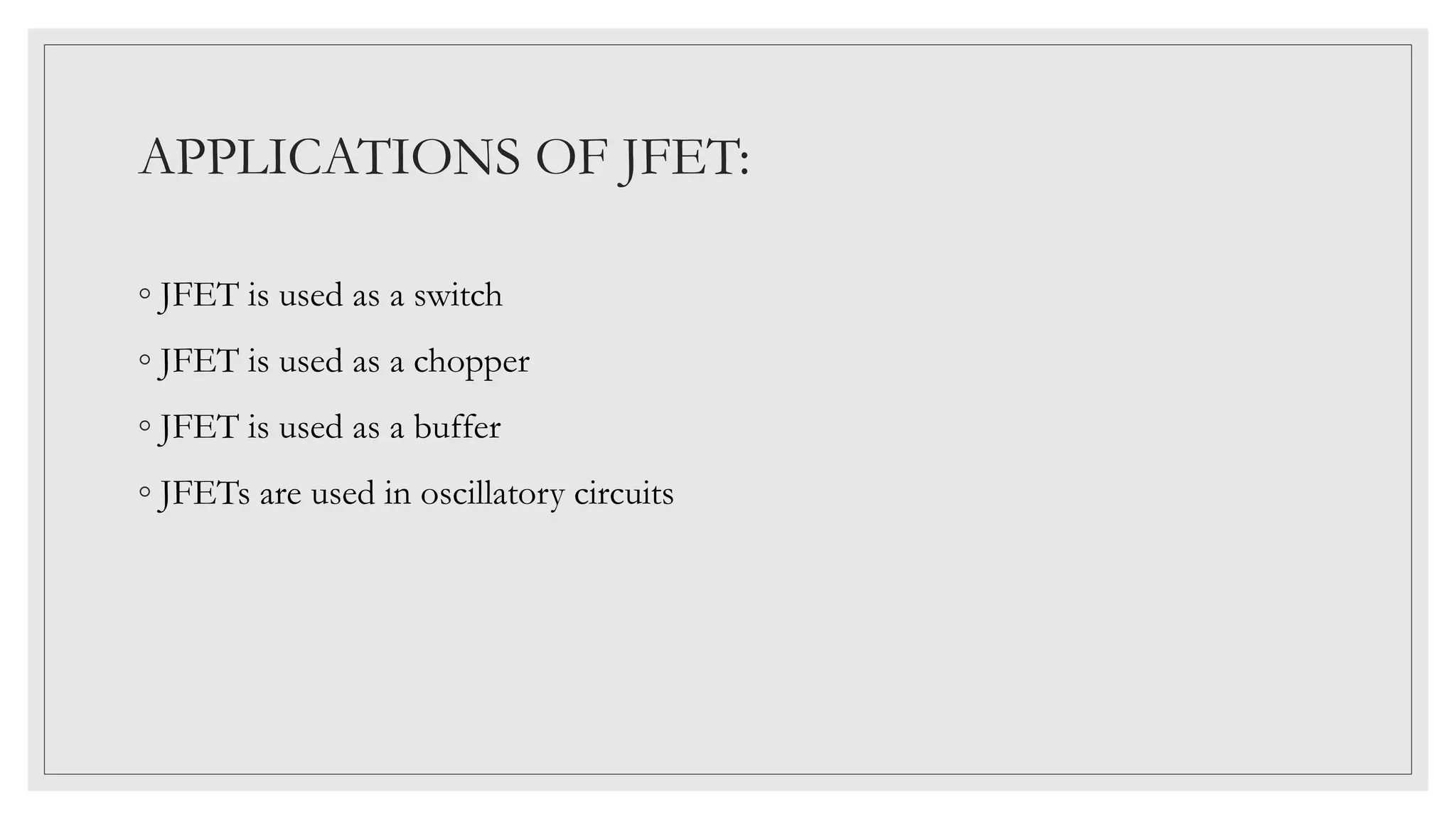 Parameters of jfet.pptx | Physics | Science