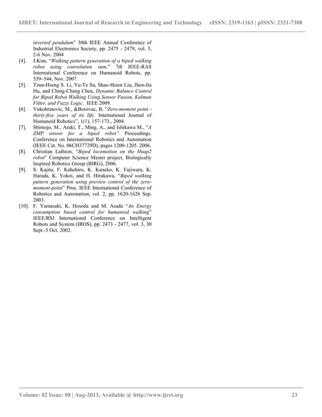 Parameter study of stable walking gaits for nao humanoid robot | PDF | Robotics | Technology ...