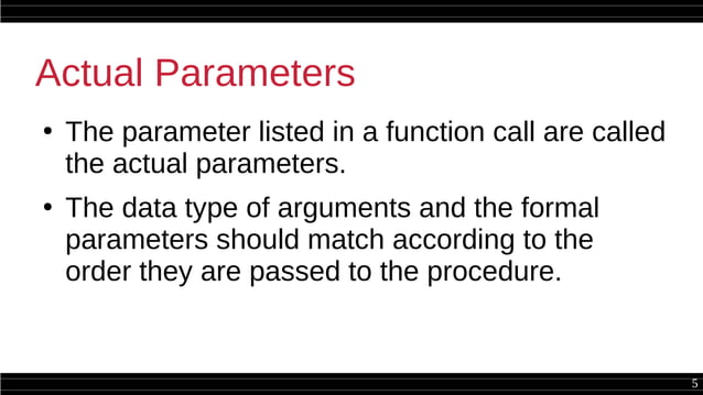 Parameters vs arguments | PPT