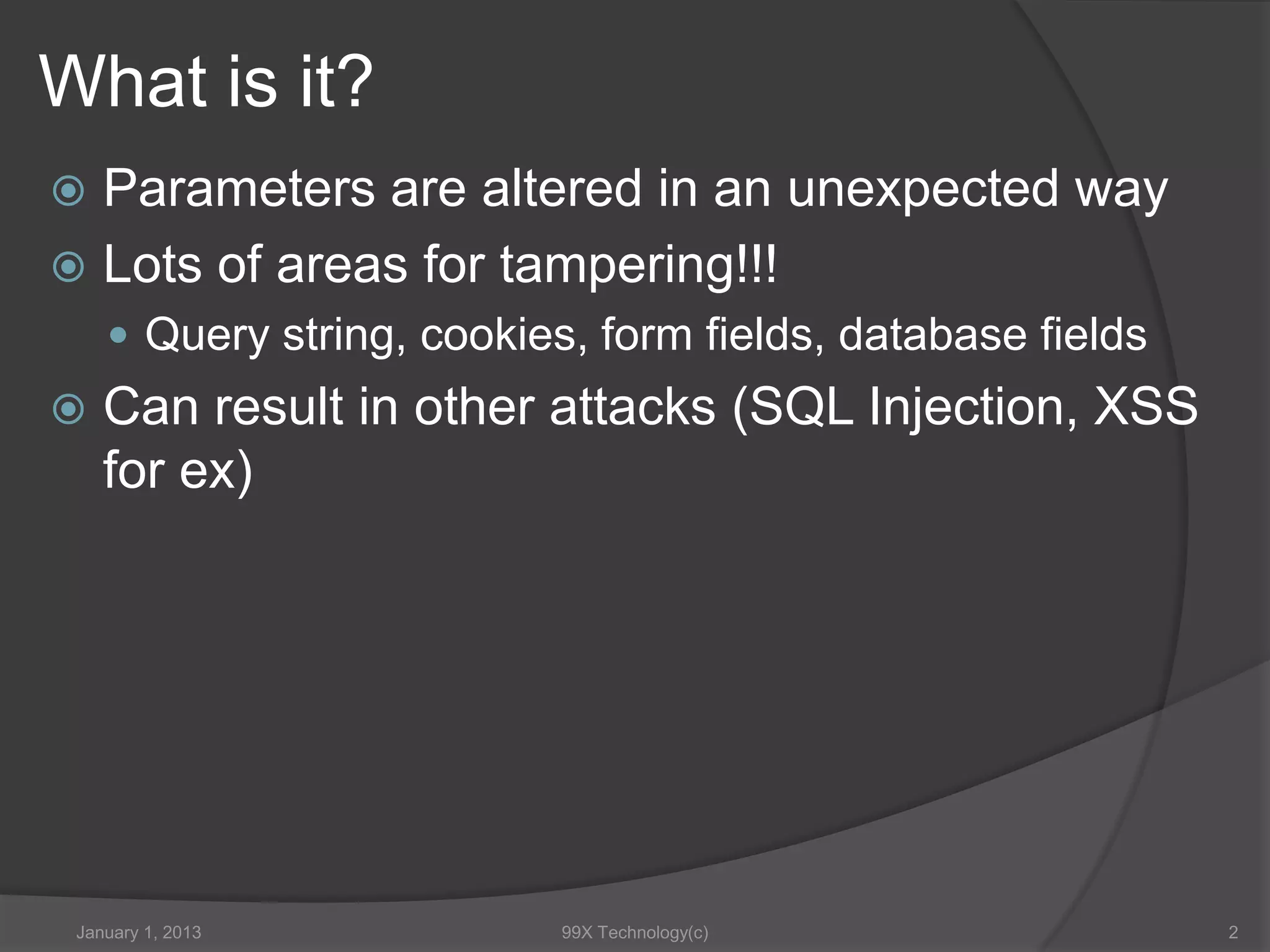 Parameter tampering | PPTX
