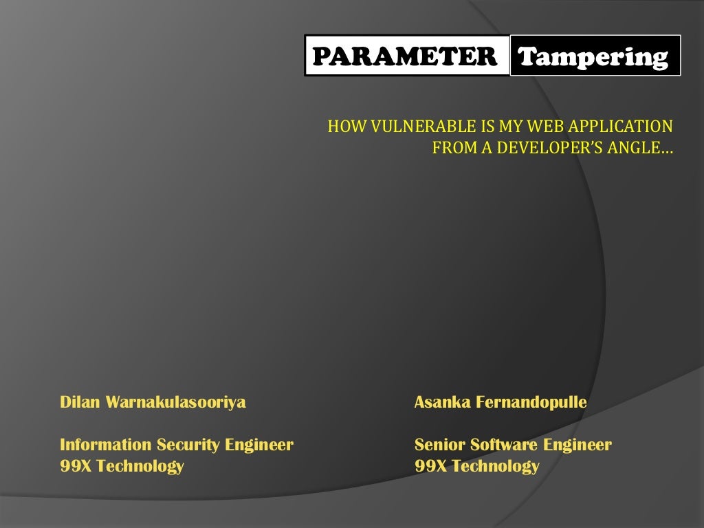 Parameter Tampering