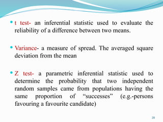 The various parametric tests and its applications | PPTX