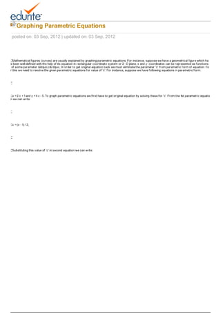 Parametric Equations | PDF | Science