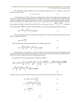 PARAMETRIC INVESTIGATIONS ON THE FLOW CHARACTERISTICS OF A CLOSED LOOP PULSATING HEAT PIPE - A ...