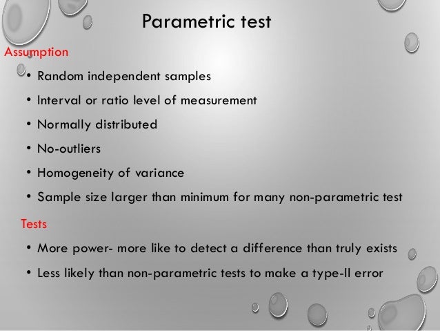 Parametric and non parametric test in biostatistics