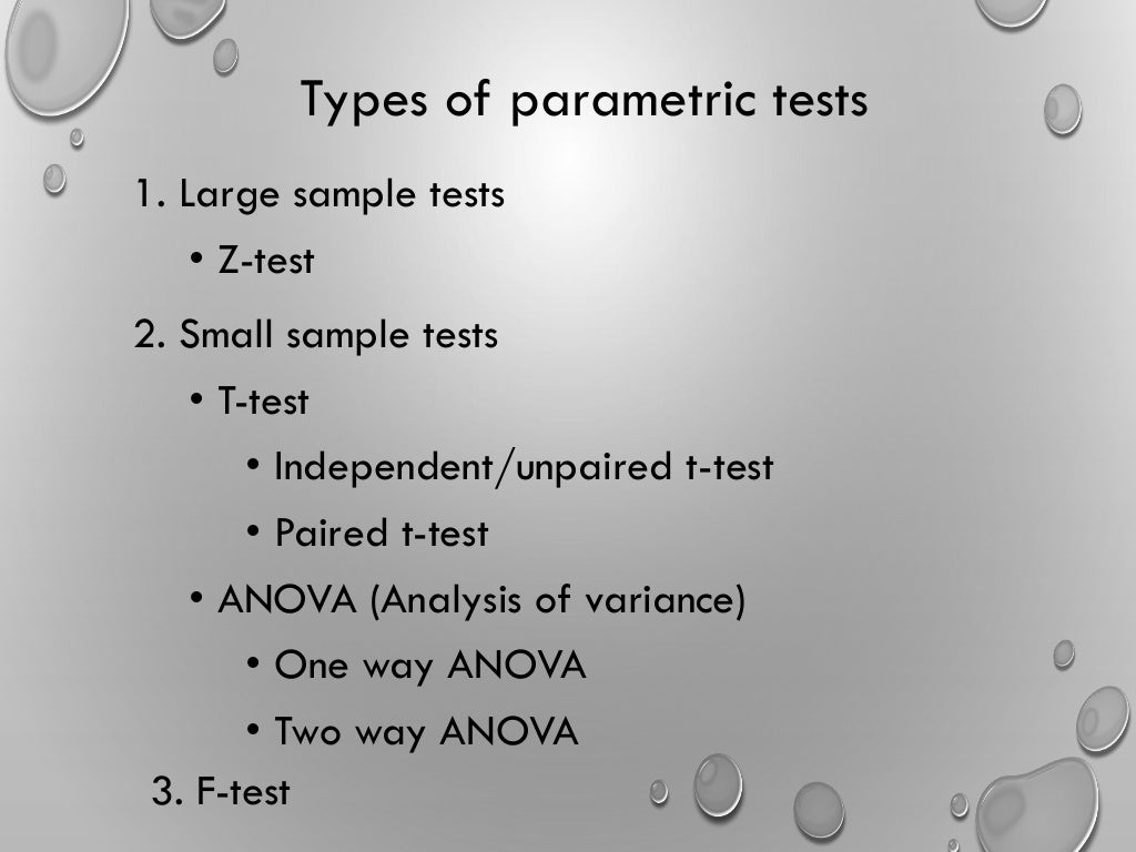 Parametric And Non Parametric Test In Biostatistics