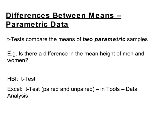 Parametric and non parametric test | PPT | Educational Assessment ...