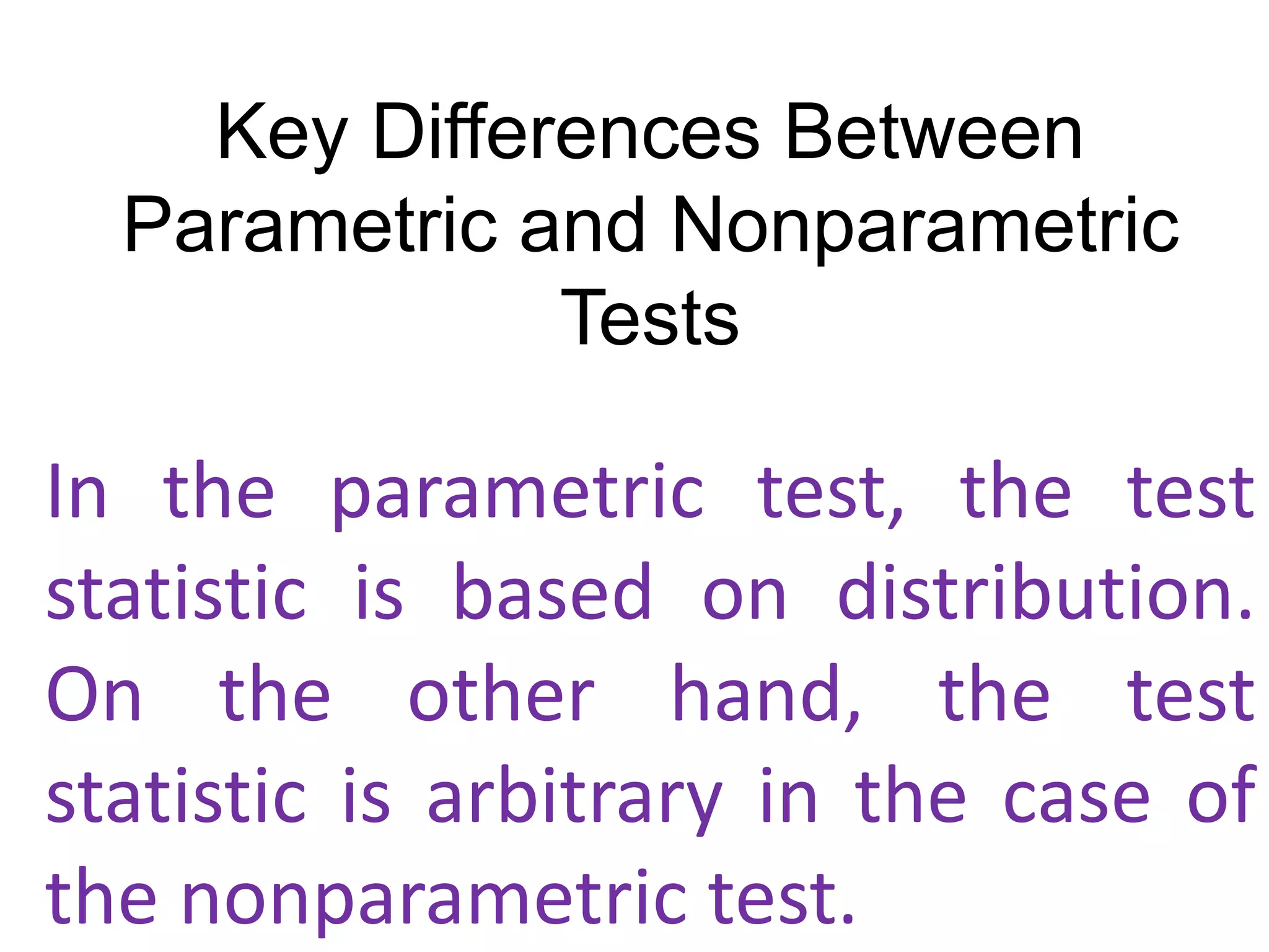 Parametric and nonparametric test | PPTX