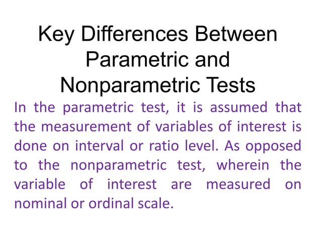 Parametric and nonparametric test | PPTX