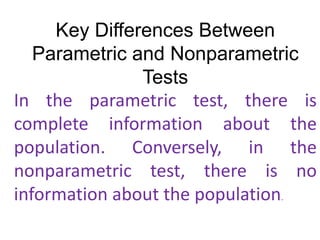 Parametric and nonparametric test | PPTX