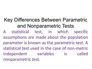 Parametric and nonparametric test | PPTX