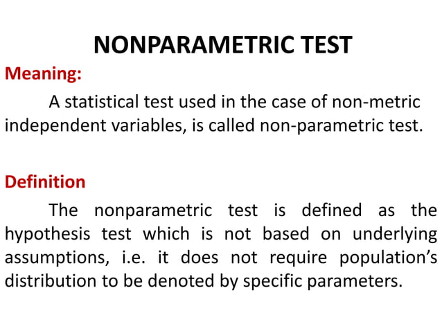 Parametric And Nonparametric Test Ppt