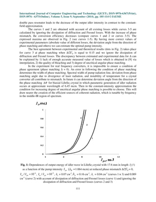 Parametric down conversion in li inse2 double pump pass singly resonant ...
