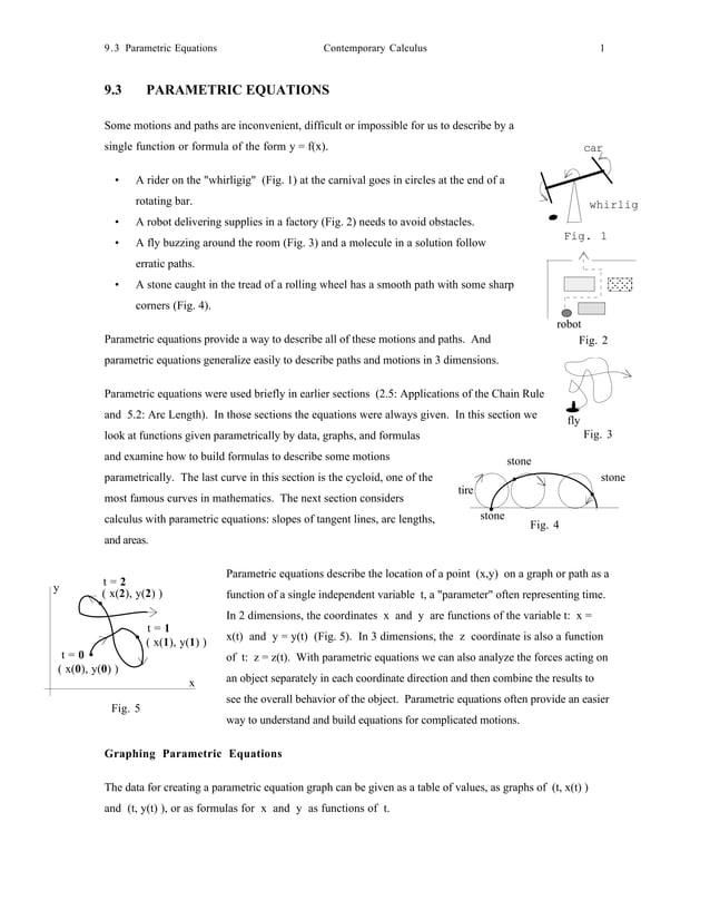 Parametric equations | PDF
