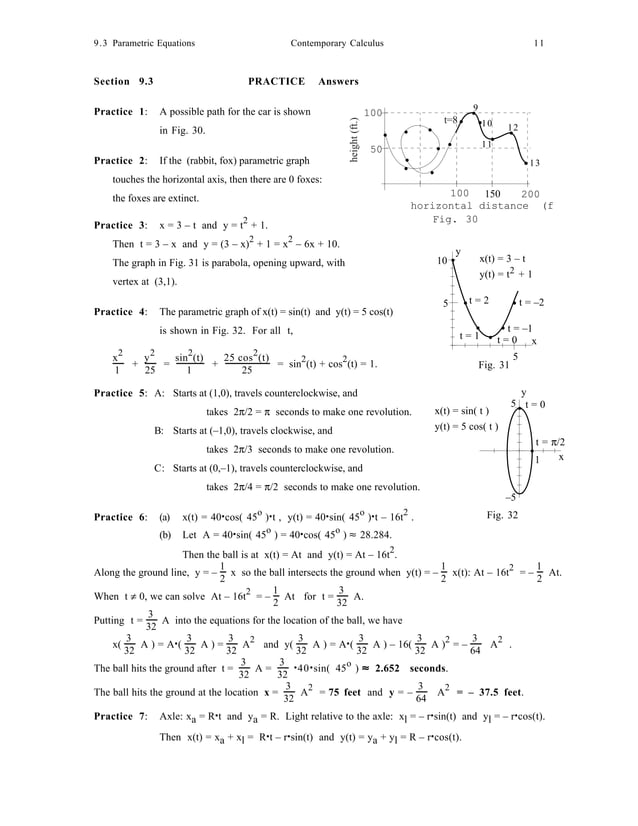Parametric equations | PDF