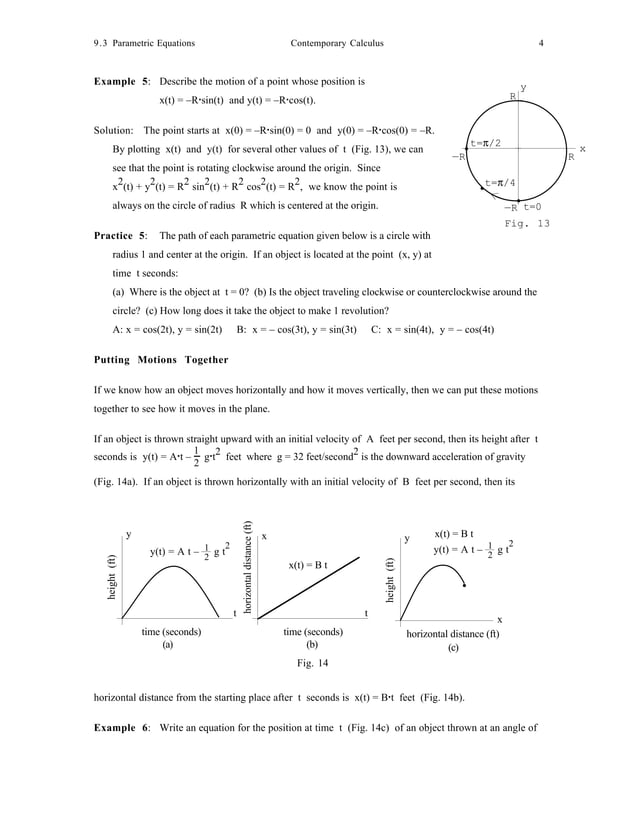 Parametric equations | PDF