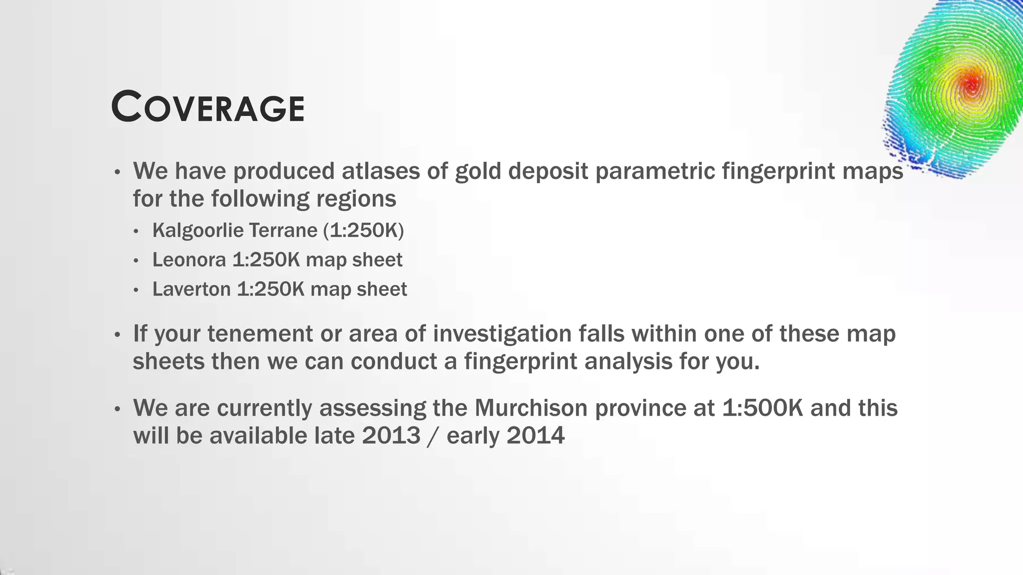 Parametric fingerprint based gold exploration tenement assessment | PPT