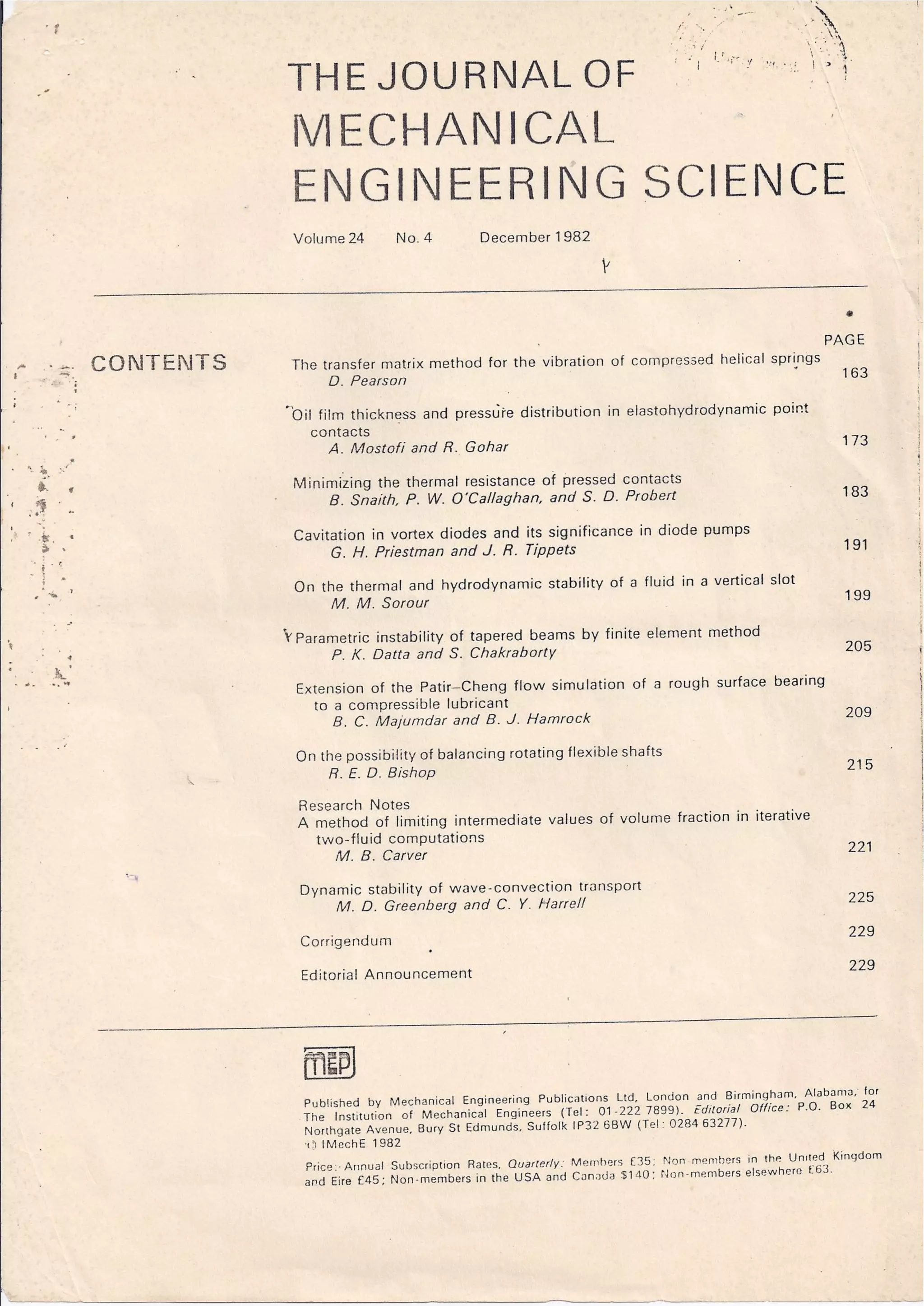 Parametric instability of tapered beam by Finite Element Method | PDF