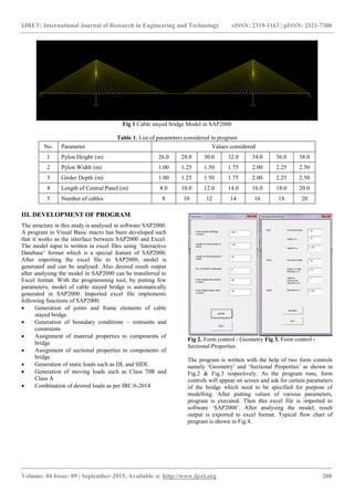 Parametric investigation of cable stayed bridge using macro based program | PDF