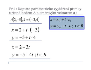Parametrická rovnice | PDF