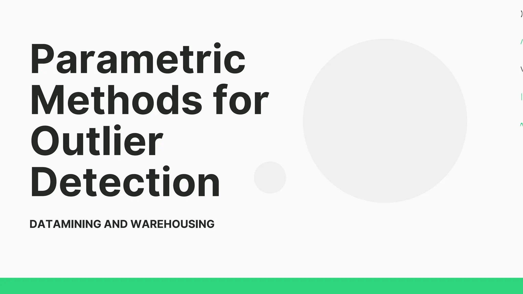 Parametric Methods For Outlier Detection Pptx