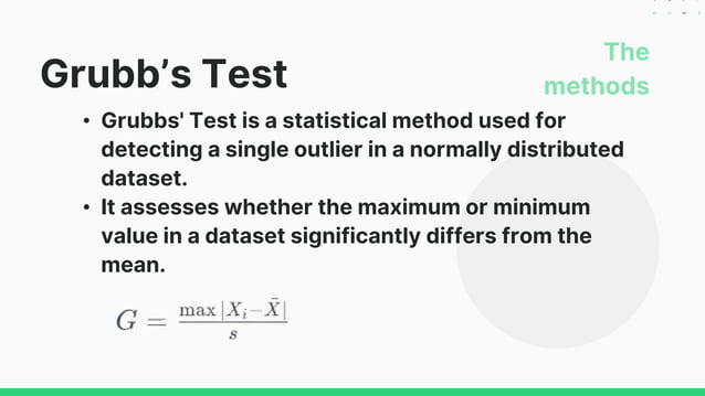 Parametric Methods For Outlier Detectionpptx