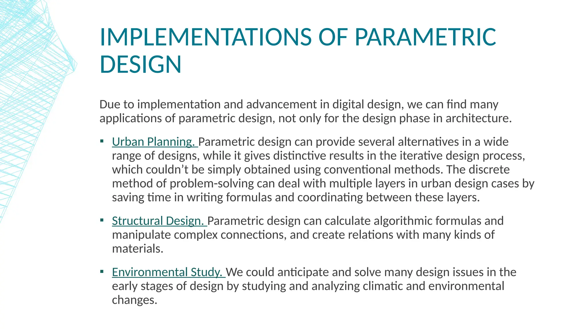 Parametric Modelling In Architecture Pptx