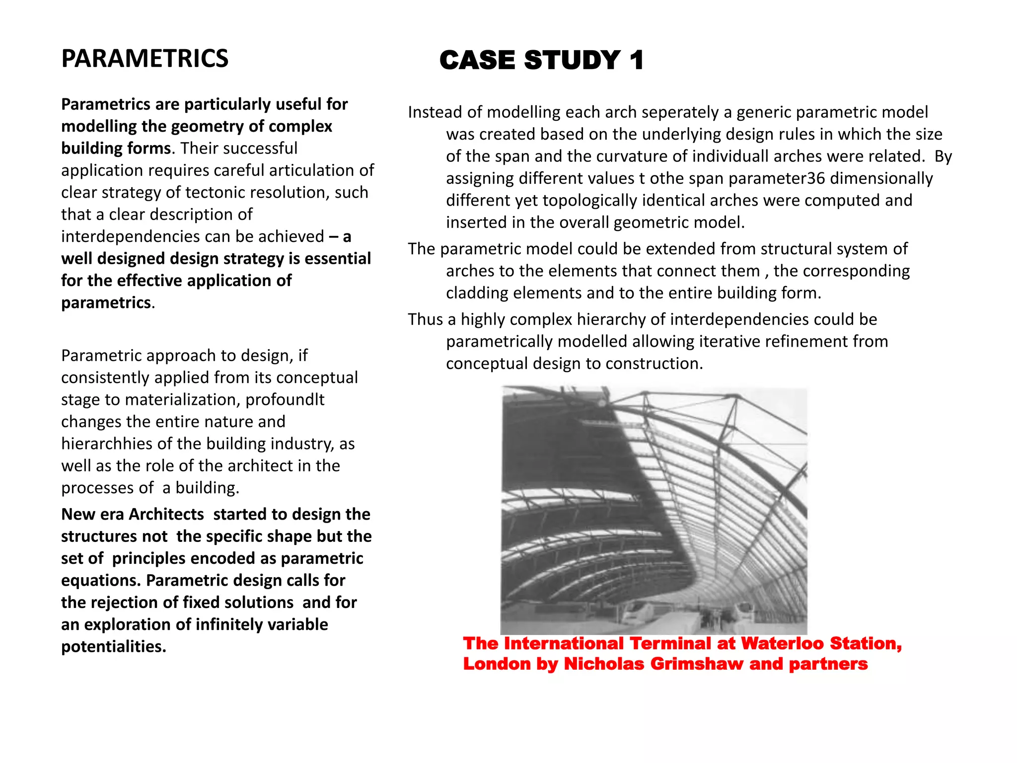 Parametrics In Architecture Pptx Physics Science
