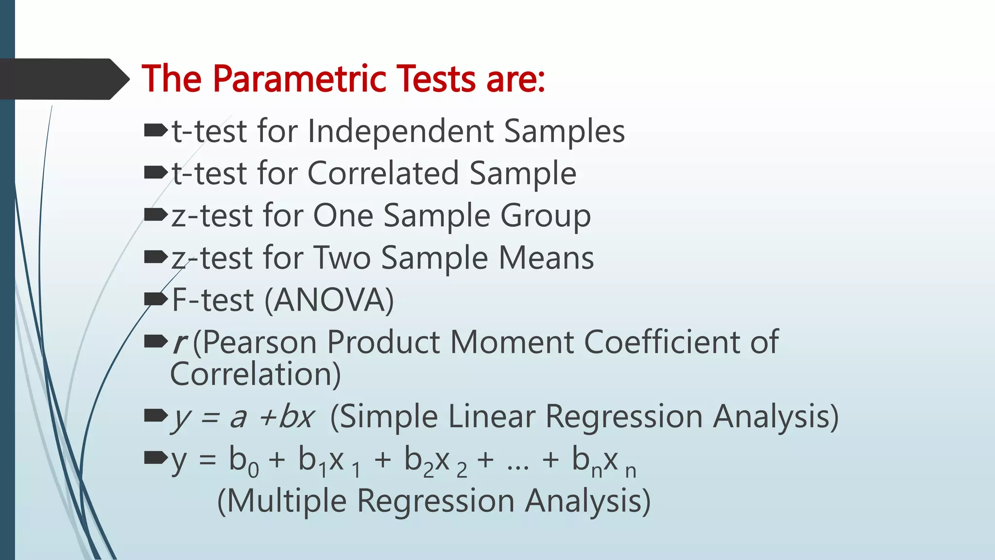 Parametric Statistics Pptx