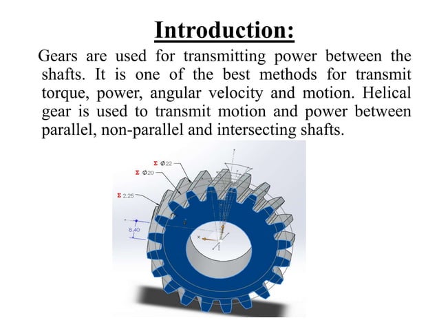 PARAMETRIC STRESS ANALYSIS OF HELICAL GEAR USING FEA | PPT