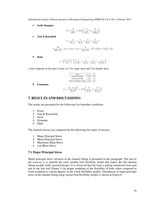 PARAMETRIC STUDIES ON THE EFFECT OF FOUR TYPES OF FASTENER MODELING IN ...