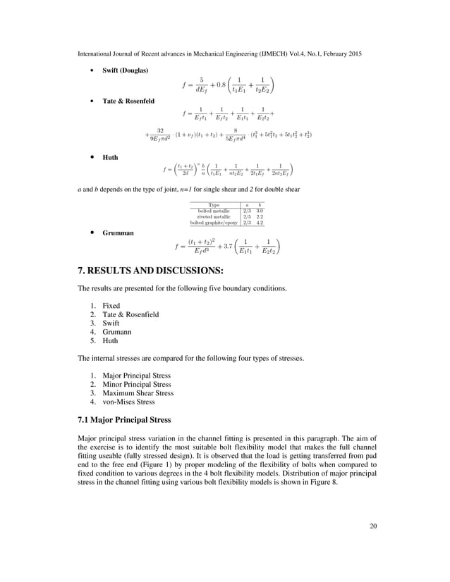 PARAMETRIC STUDIES ON THE EFFECT OF FOUR TYPES OF FASTENER MODELING IN CHANNEL TYPE TENSION ...