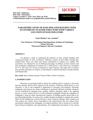 Parametric study of base isolated building | PDF