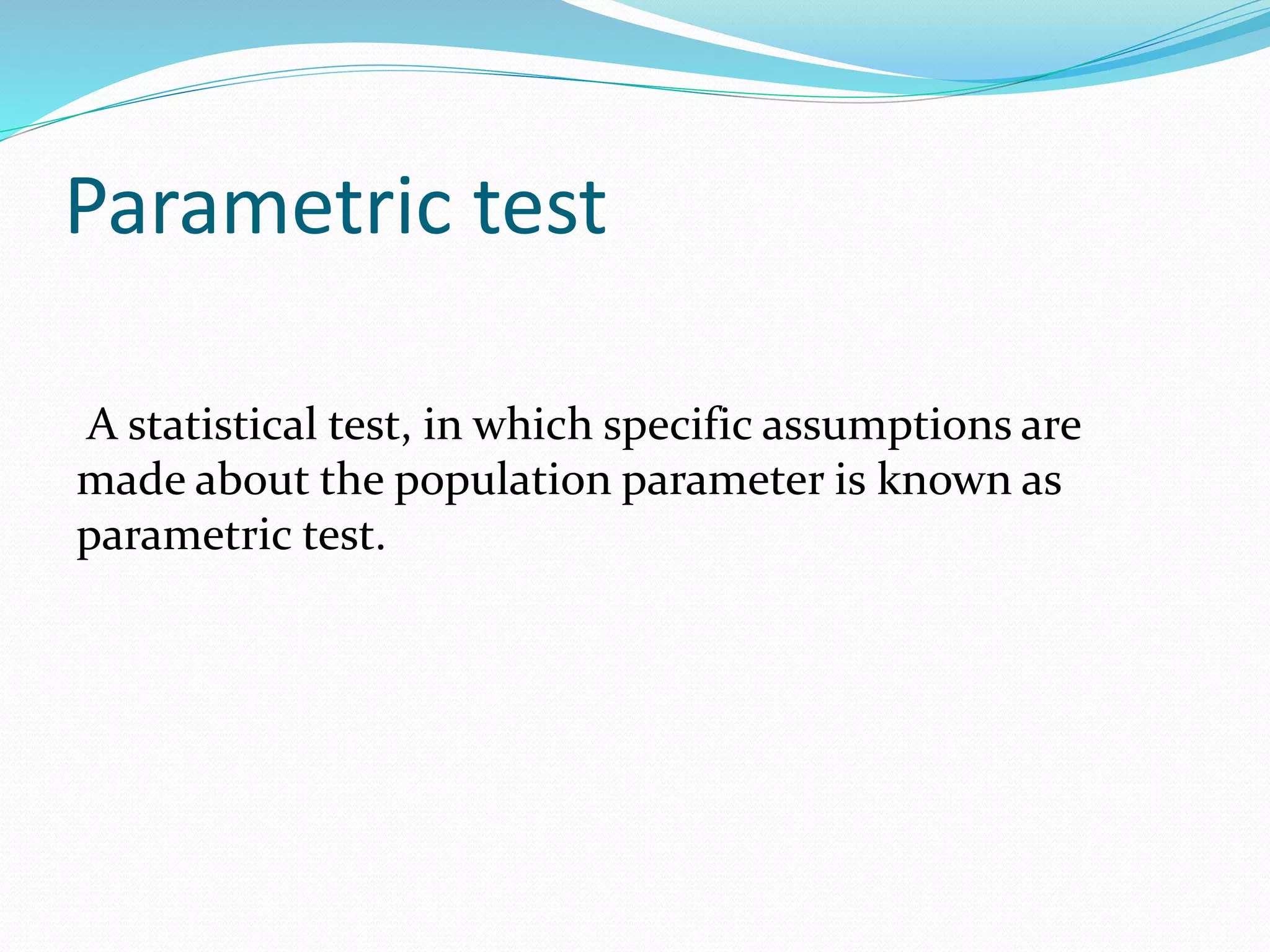 Parametric test | PPTX