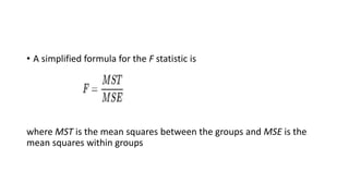 Parametric test - t Test, ANOVA, ANCOVA, MANOVA | PPTX