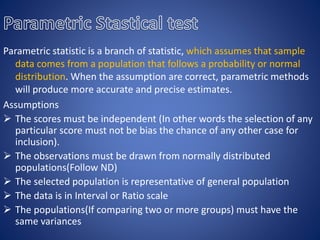 Parametric test 7 | PPT