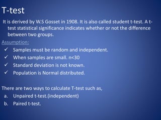 Parametric test 7 | PPT