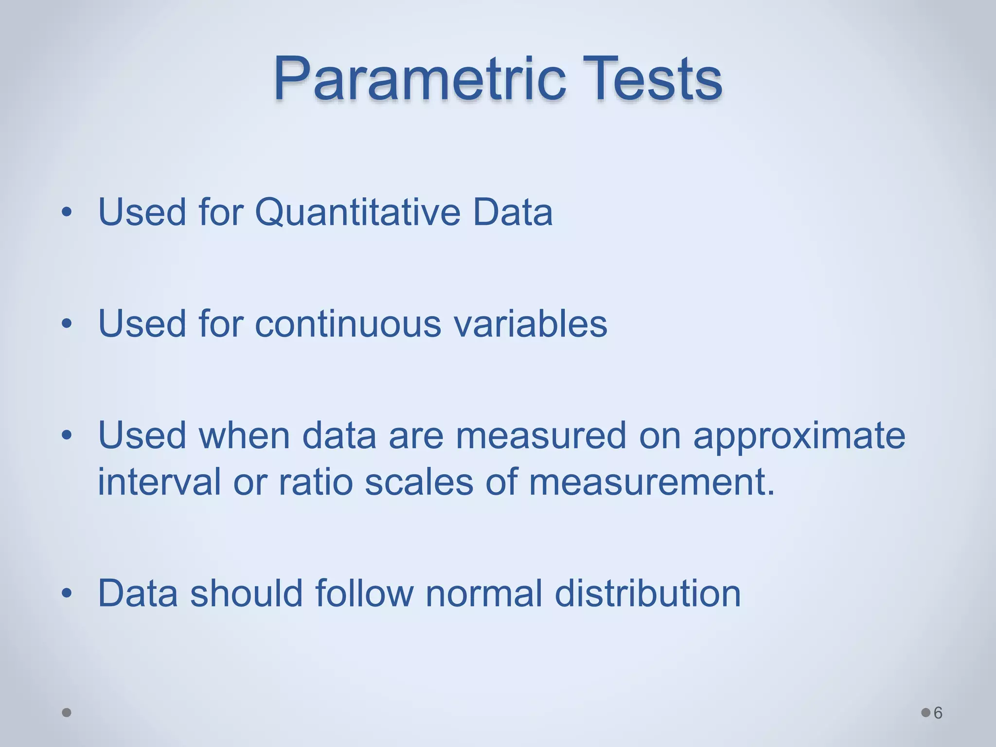 Parametric tests | PPTX