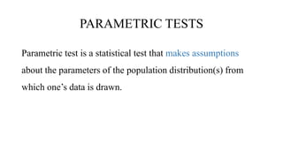 Parametric tests | PPT