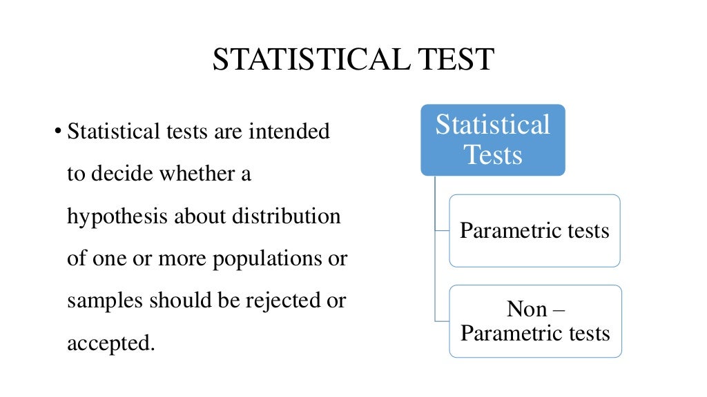 Parametric tests